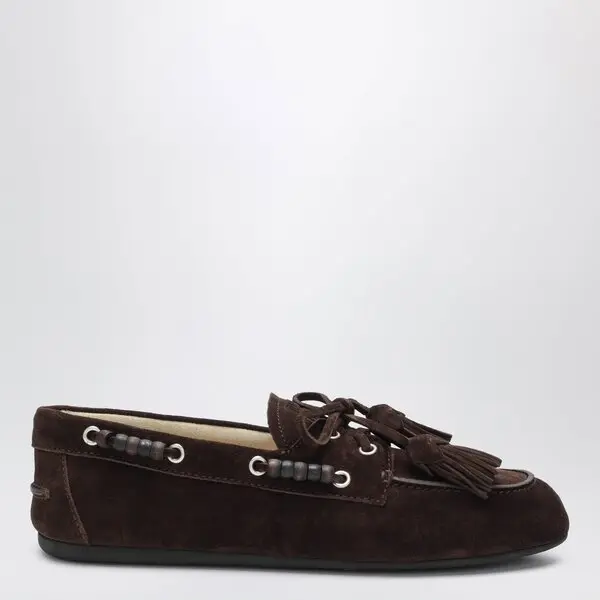 Miu Miu Suede Tassel Deck Shoes