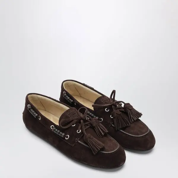 Miu Miu Suede Tassel Deck Shoes