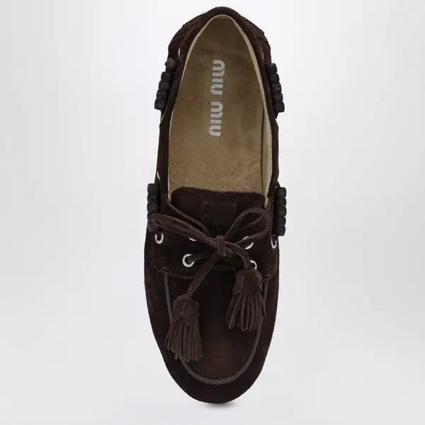 Miu Miu Suede Tassel Deck Shoes