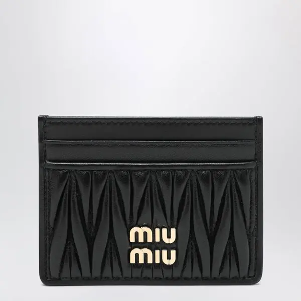 Miu Miu Matelassé Leather Cardholder - Black