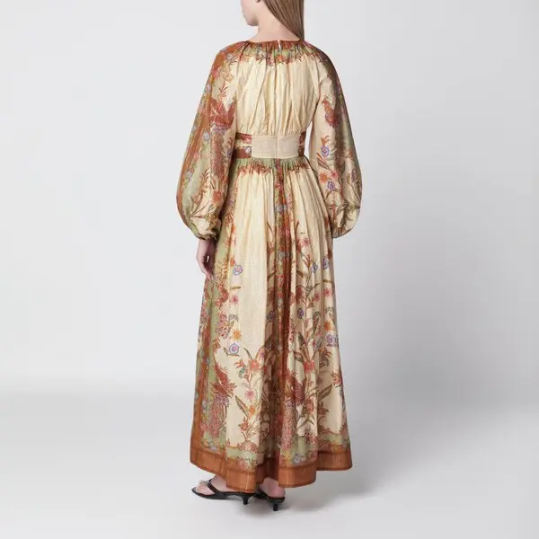 Zimmermann Cream Cotton And Silk Floral Maxi Dress - Multicolor