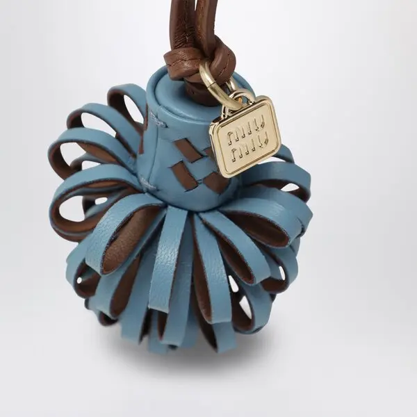 Miu Miu Nappa Leather Charm With Gold-tone Logo Tag