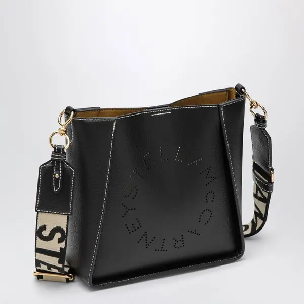 Stella McCartney Logo Perforated Crossbody Bag - Black
