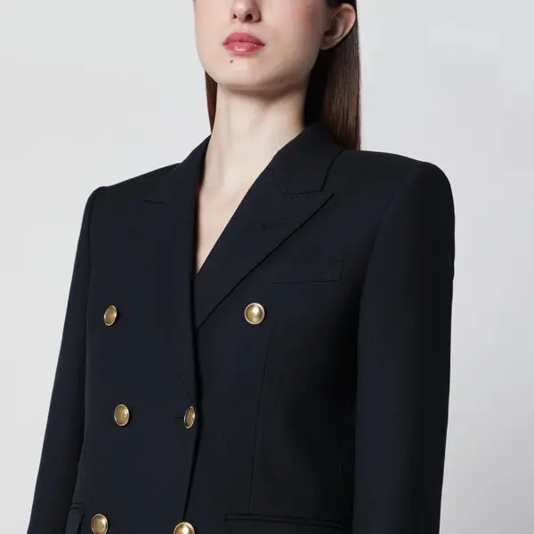 Saint Laurent Double-breasted Virgin Wool Gabardine Jacket