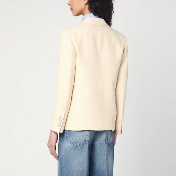 Valentino Garavani Single-breasted Jacket In Wool And Silk