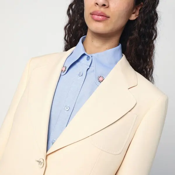 Valentino Garavani Single-breasted Jacket In Wool And Silk