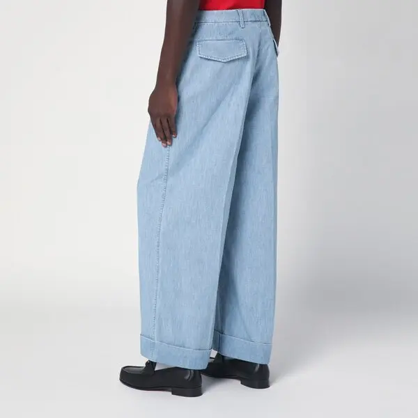 Valentino Garavani Wide Leg Cuffed Jeans