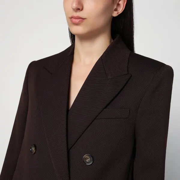 Stella McCartney Double-breasted Plum Wool Coat