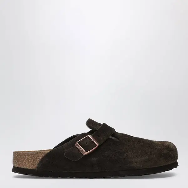 BIRKENSTOCK Suede Boston Clogs - Brown