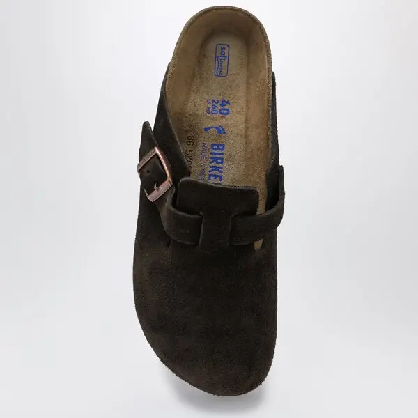 BIRKENSTOCK Suede Boston Clogs - Brown