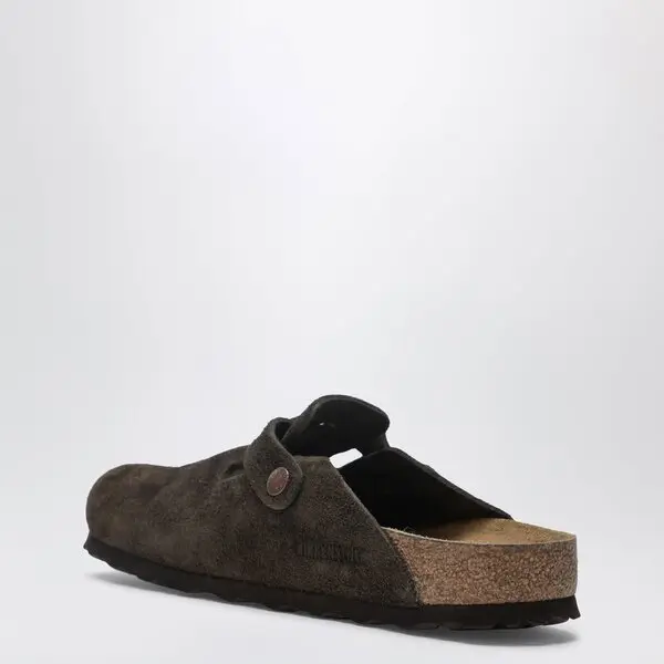 BIRKENSTOCK Suede Boston Clogs - Brown