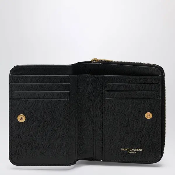Saint Laurent Cassandre Quilted Compact Zip-around Wallet