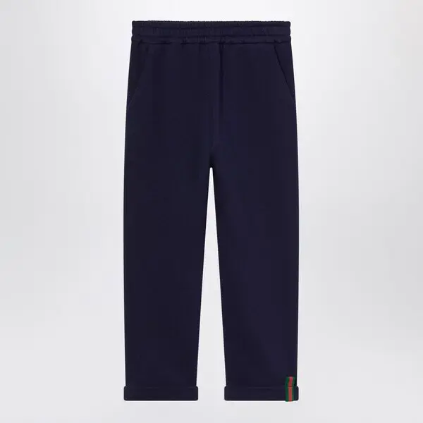 Gucci Dark Cotton Jersey Pants With Web Detail