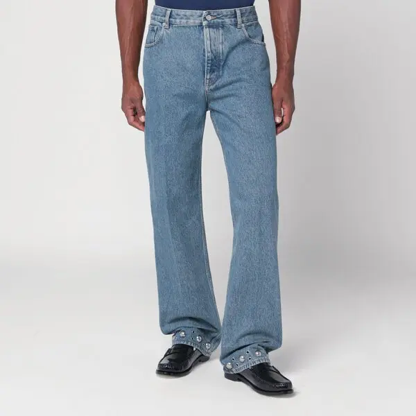 Valentino Garavani Medium Wash Jeans With Cabochons