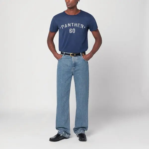 Valentino Garavani Medium Wash Jeans With Cabochons