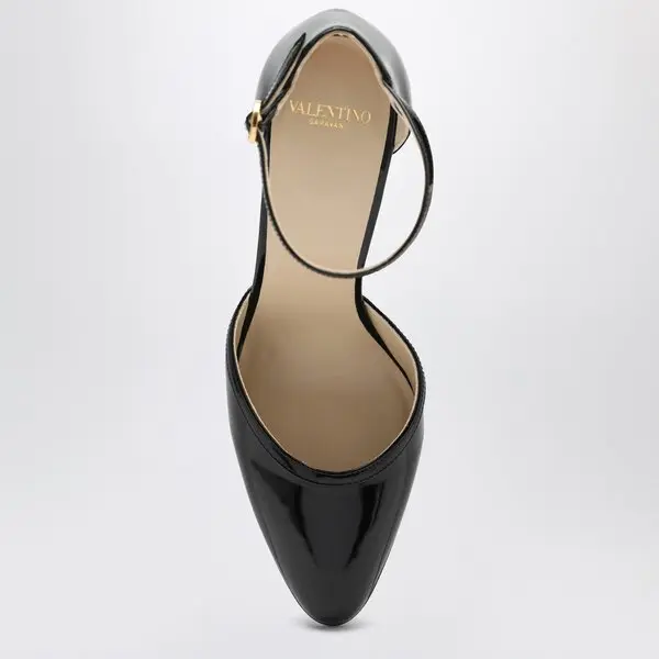 Valentino Garavani Hi Dolly Patent Leather Pumps With Ankle Strap - Black