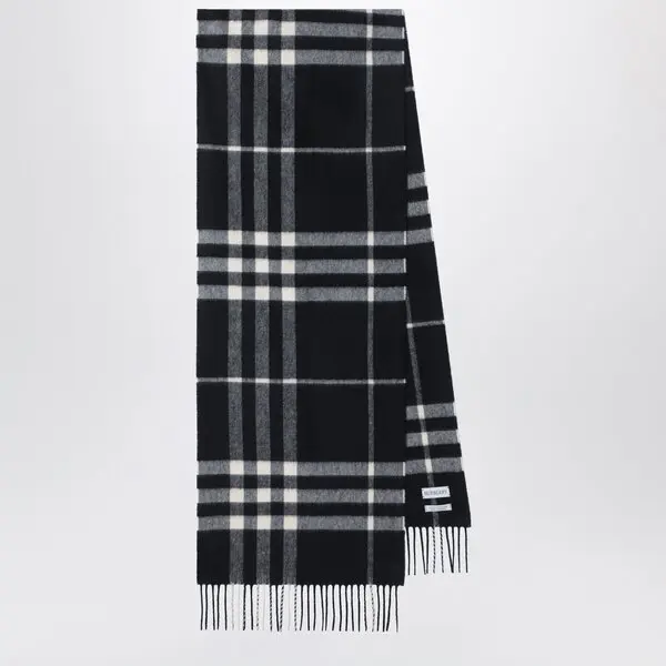 Burberry Check Cashmere Scarf - Black