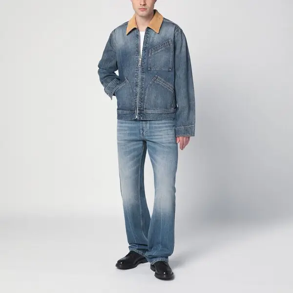 Alexander McQueen Denim Jacket With Suede Collar