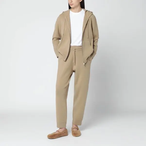 Burberry Cashmere Blend Jogging Trousers With Drawstring Waist