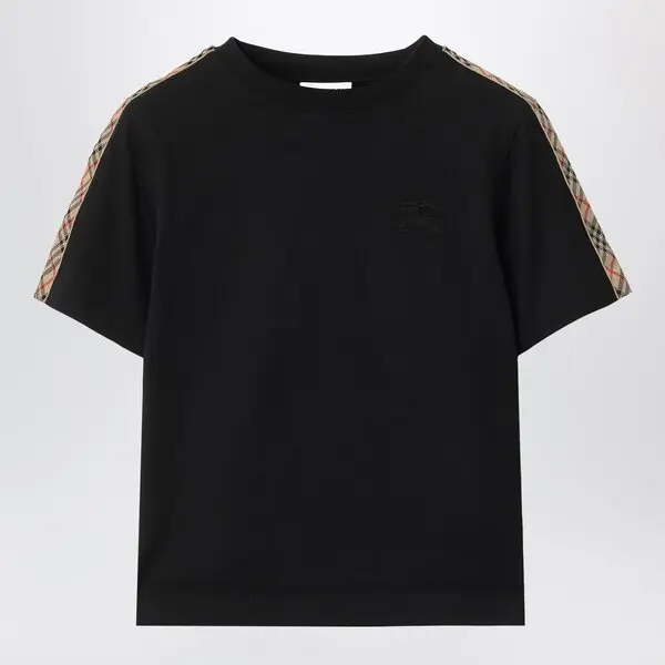 Burberry Cotton T-shirt With Check Detail
