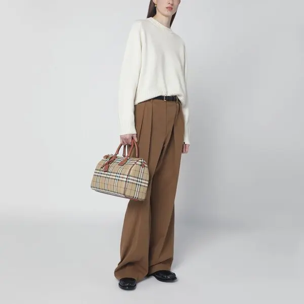 Burberry Medium Bowling Bag With Check Pattern