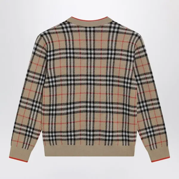 Burberry Wool Cardigan With Check Motif