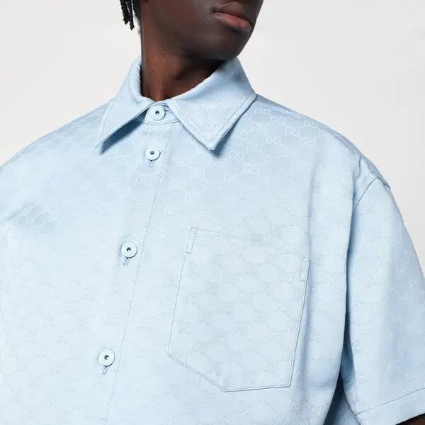 Gucci Cotton Shirt With Gg Jacquard