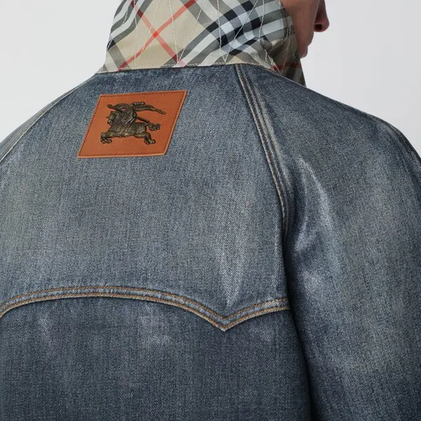 Burberry Coated Denim Aviator Jacket