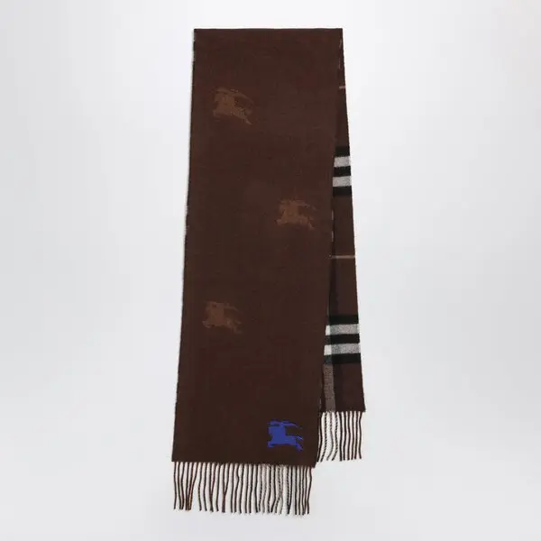 Burberry Reversible Check Cashmere Scarf With Ekd - Brown