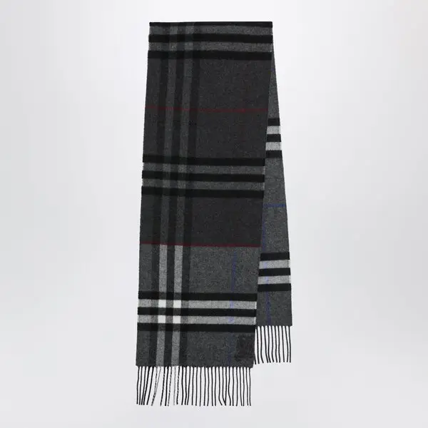 Burberry Reversible Check Cashmere Scarf - Grey