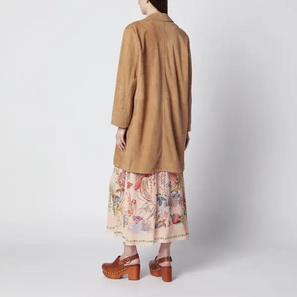 SWORD 6644 Suede Leather Long Jacket