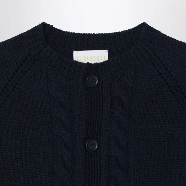 Gucci Wool Cardigan With Web Tape Detail