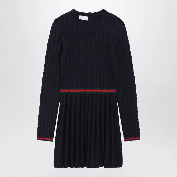 Gucci Wool Dress With Web Detail