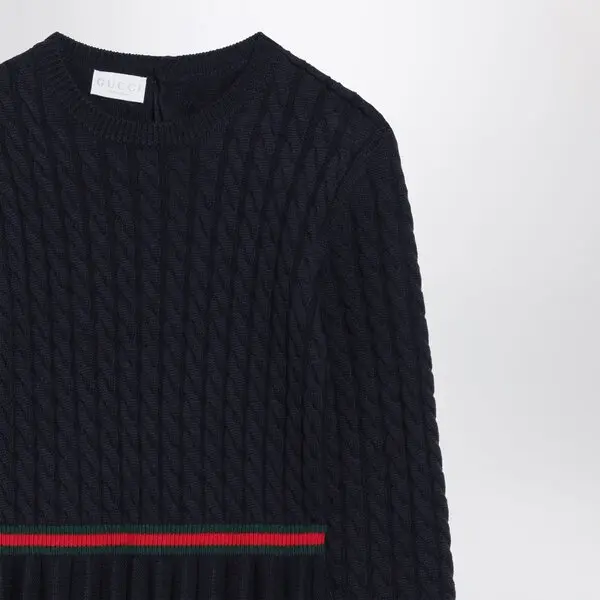 Gucci Wool Dress With Web Detail