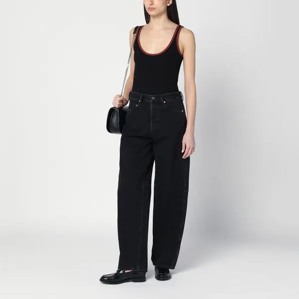 Gucci Wide-leg Jeans In Cotton Denim - Black