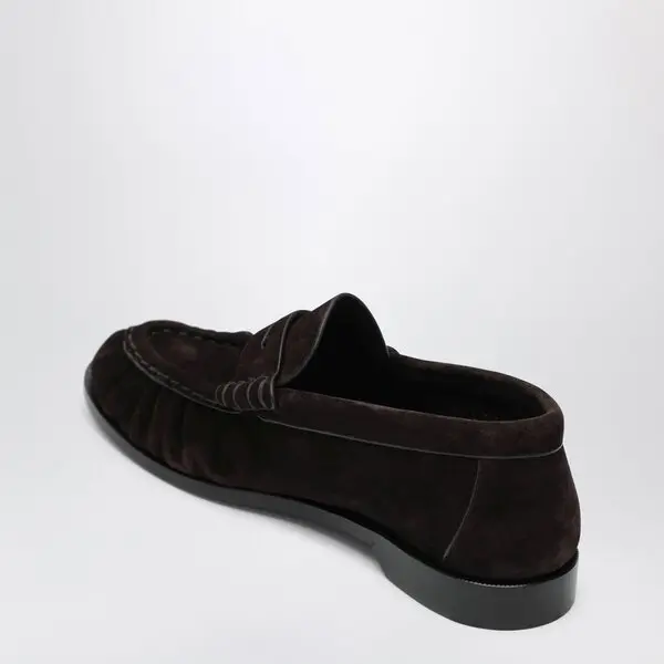 Saint Laurent Le Loafer Moccasins In Suede - Brown