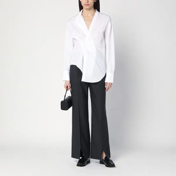 Gucci Wool Trousers With Back Logo Embroidery
