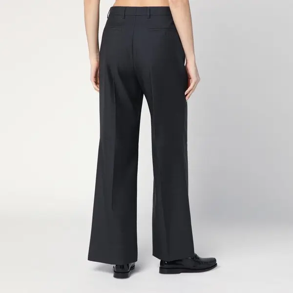 Gucci Wool Trousers With Back Logo Embroidery