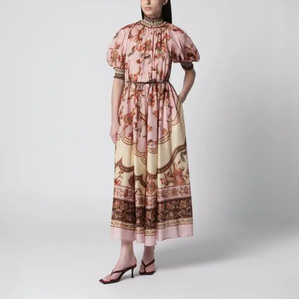 Zimmermann Purple Aster Puff-sleeve Maxi Dress - Multicolor