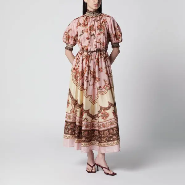 Zimmermann Purple Aster Puff-sleeve Maxi Dress - Multicolor