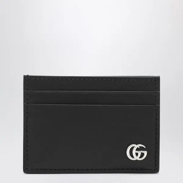 Gucci Card Holder With Money Clip Gg Marmont - Black