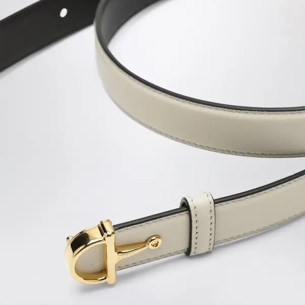 Gucci Ivory Leather Half Horsebit Belt