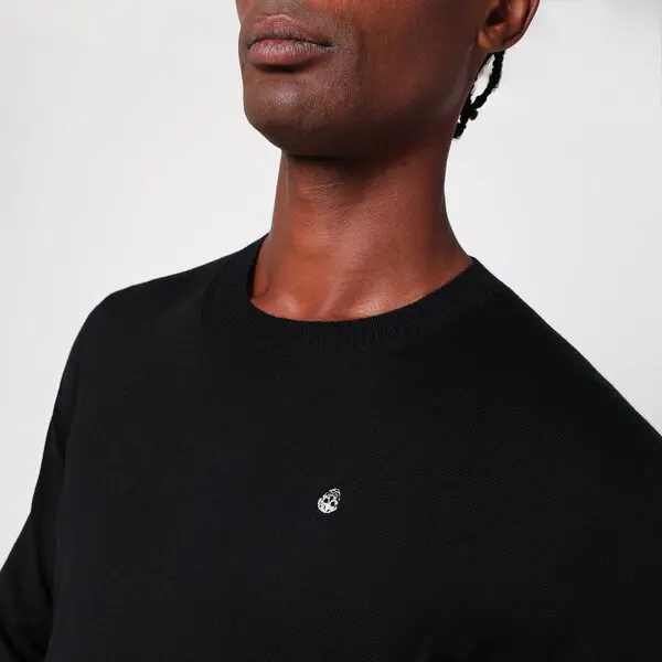 Alexander McQueen Wool Crew Neck Sweater With Embroidered Logo