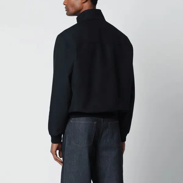 Gucci Wool-blend Twill Zip-up Jacket With Embossed Logo