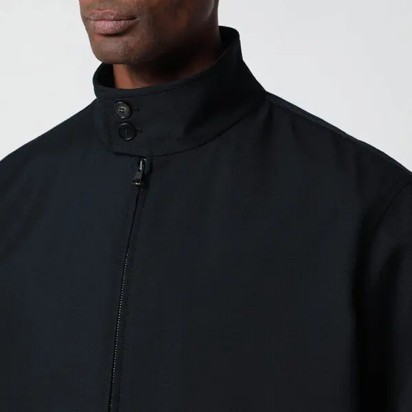 Gucci Wool-blend Twill Zip-up Jacket With Embossed Logo