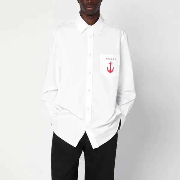 Gucci Cotton Shirt With Logo Embroidery
