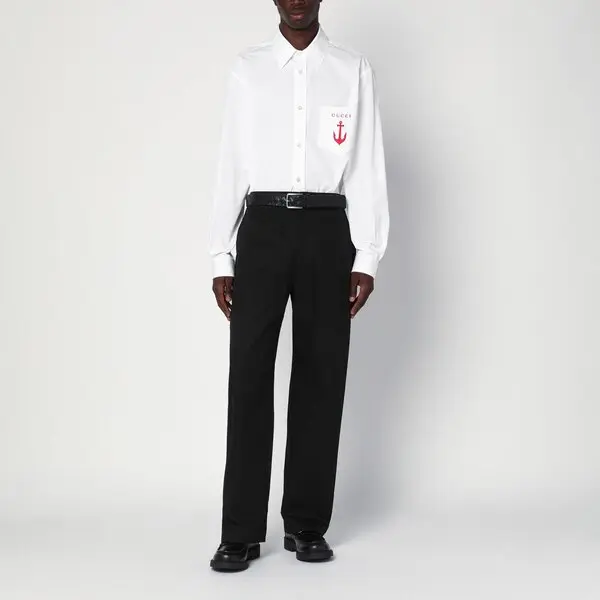 Gucci Cotton Shirt With Logo Embroidery