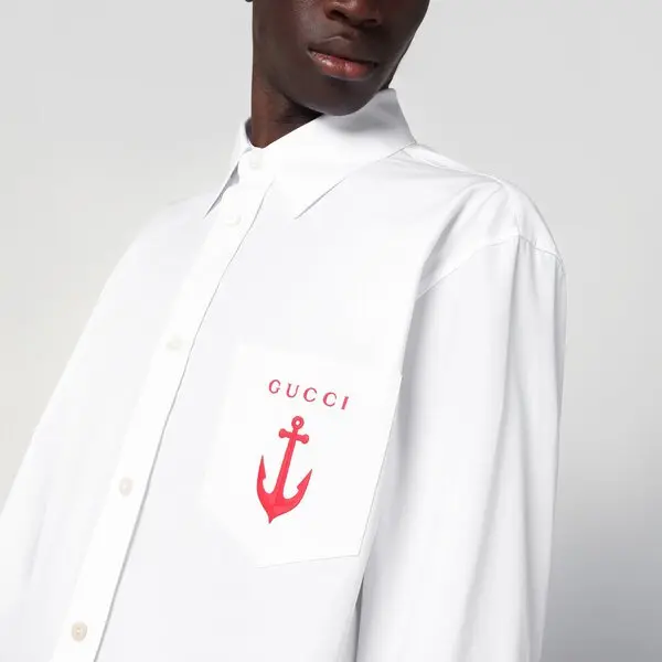 Gucci Cotton Shirt With Logo Embroidery