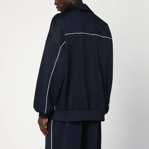Gucci Navy Technical Jersey Zip Collar Sweatshirt