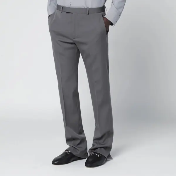 Gucci Grey Wool Satin Trousers